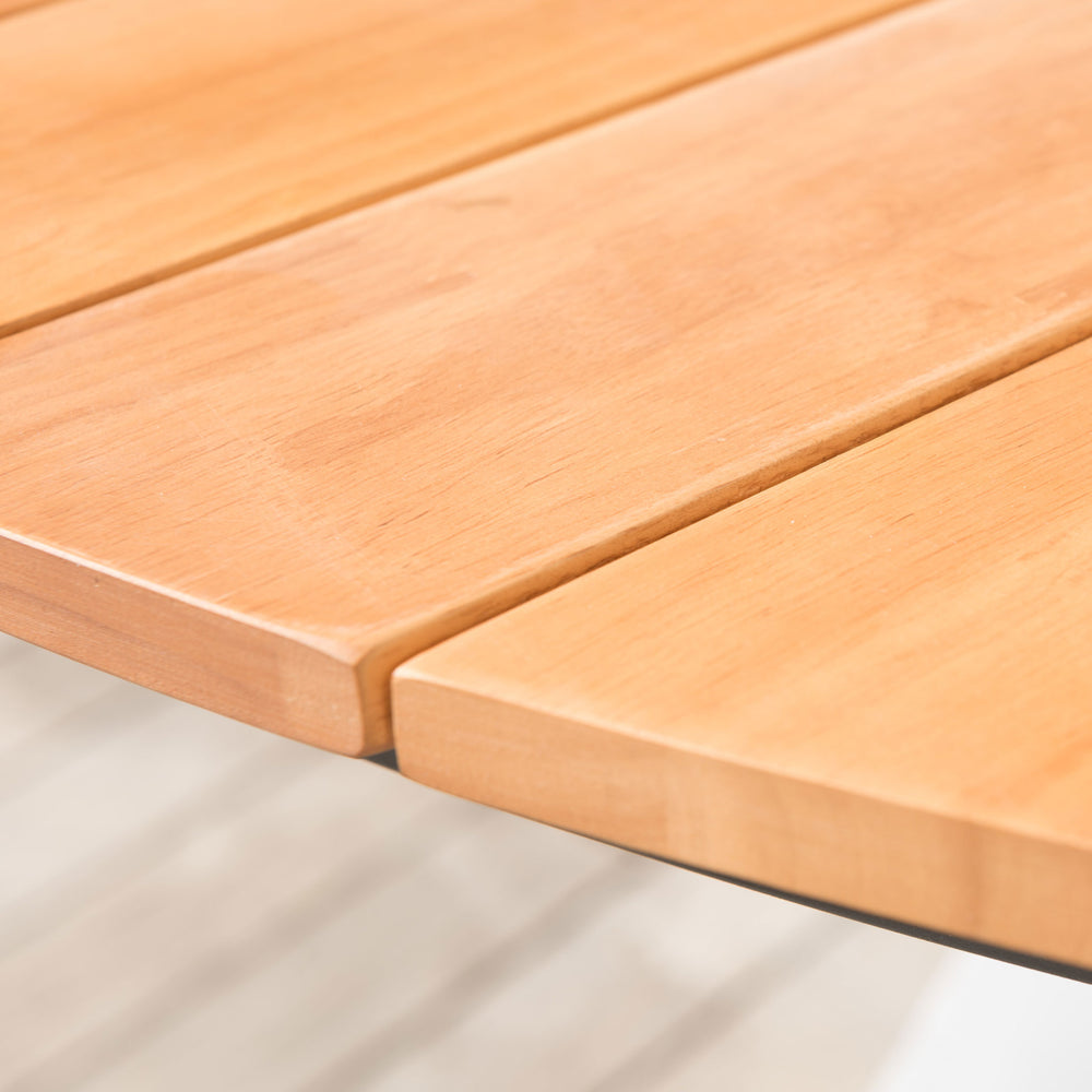 Round aluminium/wood dining table (D140 cm) Bali